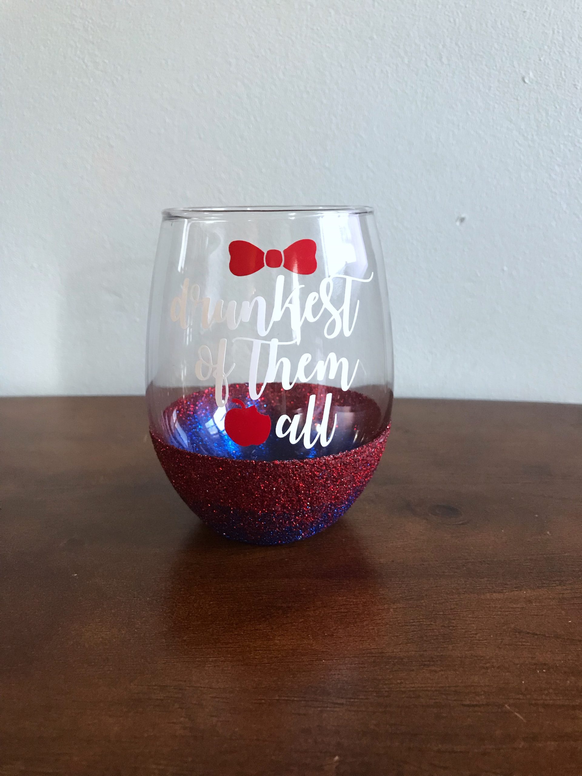 How to Make Disney Princess Glitter Wine Glasses - Kelly Does Life